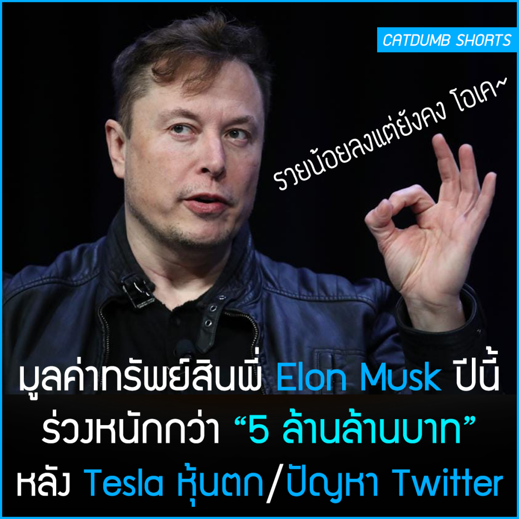 มูลค่าทรัพย์สินพี่ Elon Musk ปีนี้ ร่วงหนักกว่า “5 ล้านล้านบาท” หลัง ...