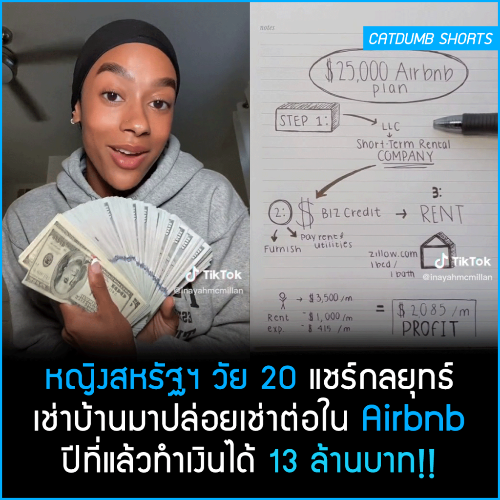 หญิงสหรัฐฯ วัย 20 แชร์กลยุทธ์ เช่าบ้านมาปล่อยเช่าต่อใน Airbnb ปีที่แล้วทำเงินได้ 13 ล้าน ...