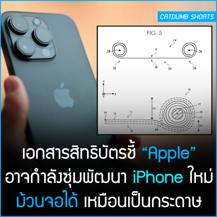 เอกสารสิทธิบัตรชี้ “Apple” อาจกำลังซุ่มพัฒนา iPhone ใหม่ ม้วนจอได้ เหมือนเป็นกระดาษ – CatDumb ...