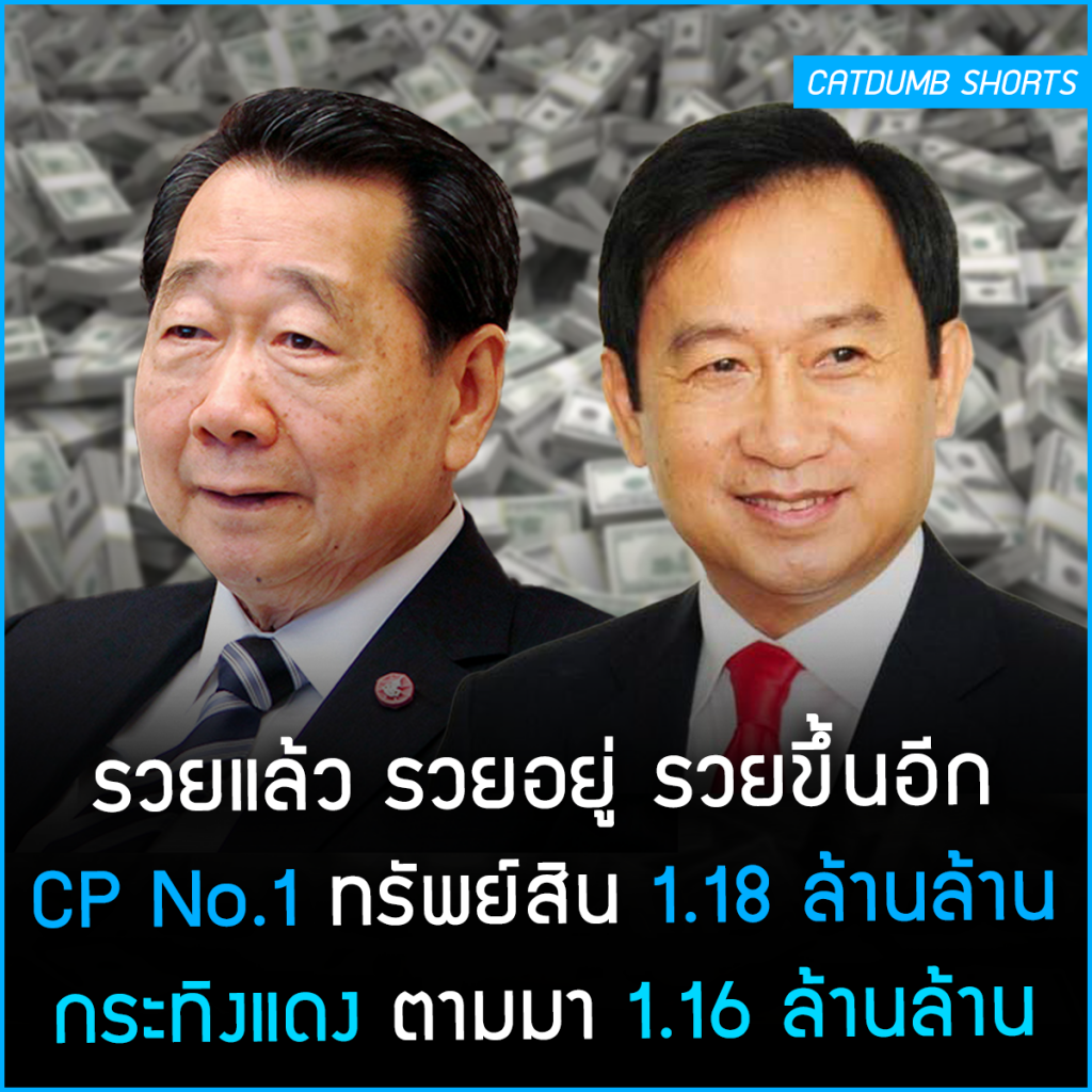 รวยแล้ว รวยอยู่ รวยขึ้นอีก CP No.1 ทรัพย์สิน 1.18 ล้านล้าน กระทิงแดง ตามมา 1.16 ล้านล้าน ...
