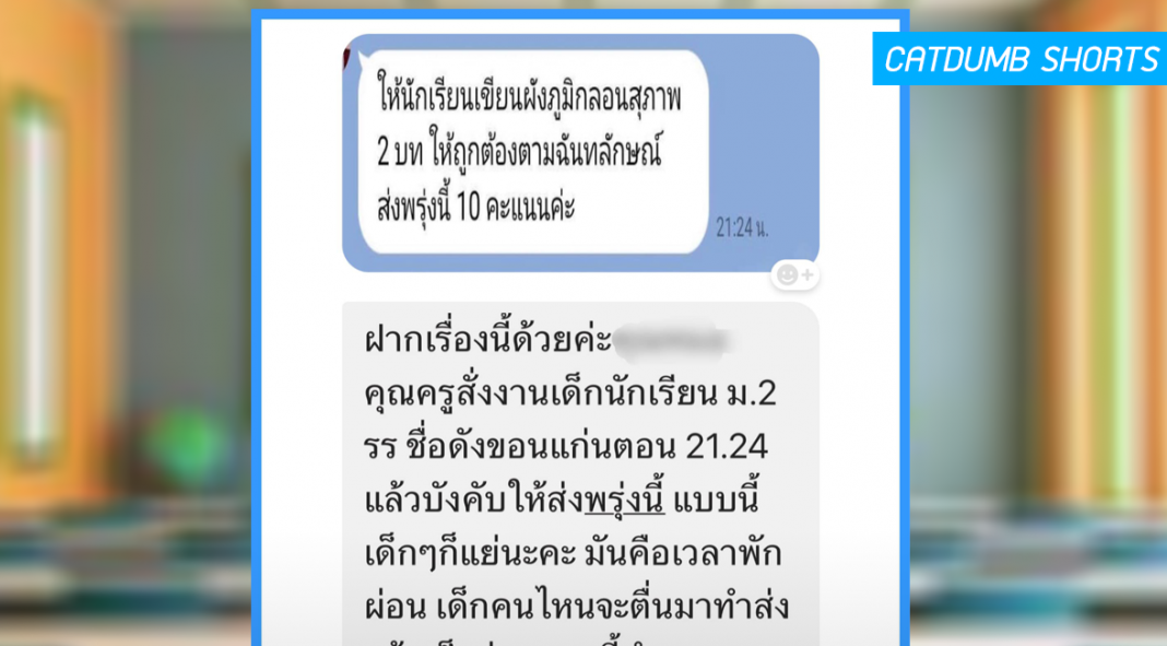 ครูสั่งการบ้านตอน 3 ทุ่ม ให้ส่งภายในพรุ่งนี้เช้า ผู้ปกครองหวั่นกระทบการพักผ่อน – CatDumb – แคทด ...